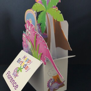 Pink Dinosaur Pop up Birthday Card - Etsy UK