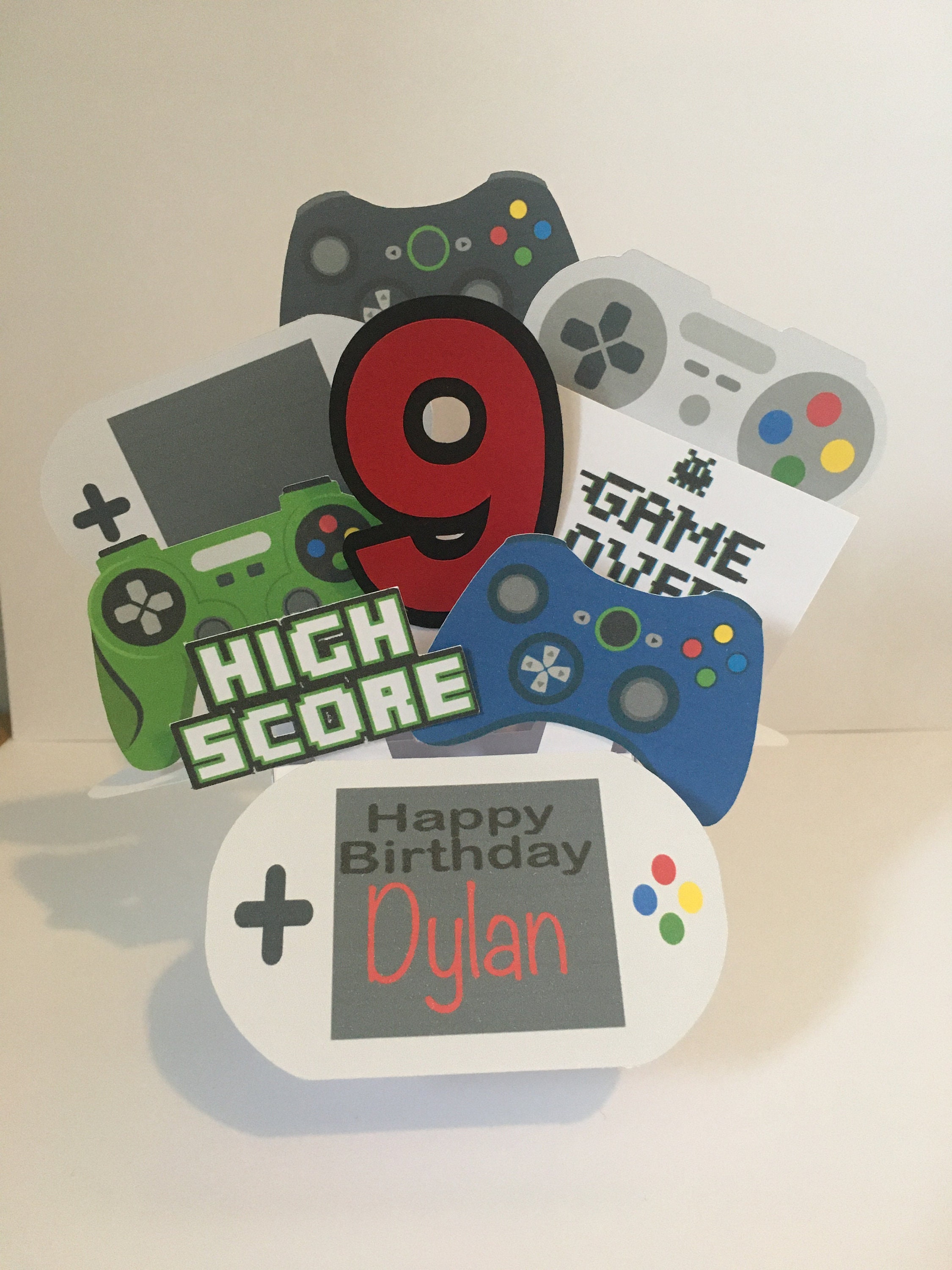 Gaming Pop up Personalised Birthday Card, Gamer Card - Etsy UK