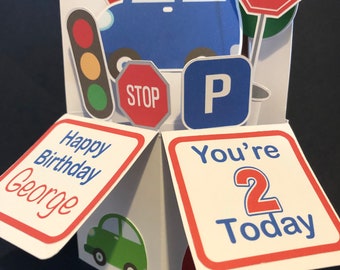 Pop up Birthday Box Card Cars - Etsy UK