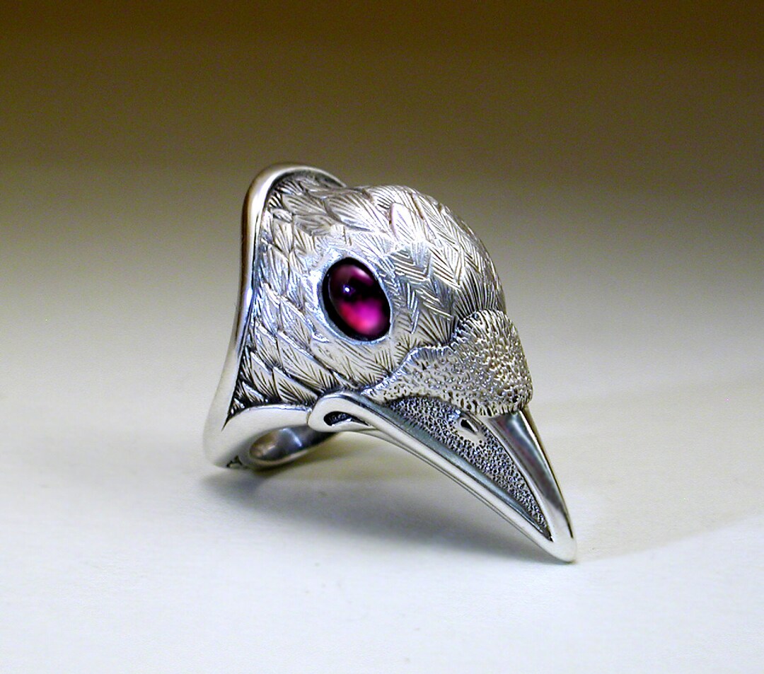 White Spirit Raven Ring - Etsy