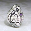 Sterling Silver Bubble Ring Set With Amethyst - Etsy