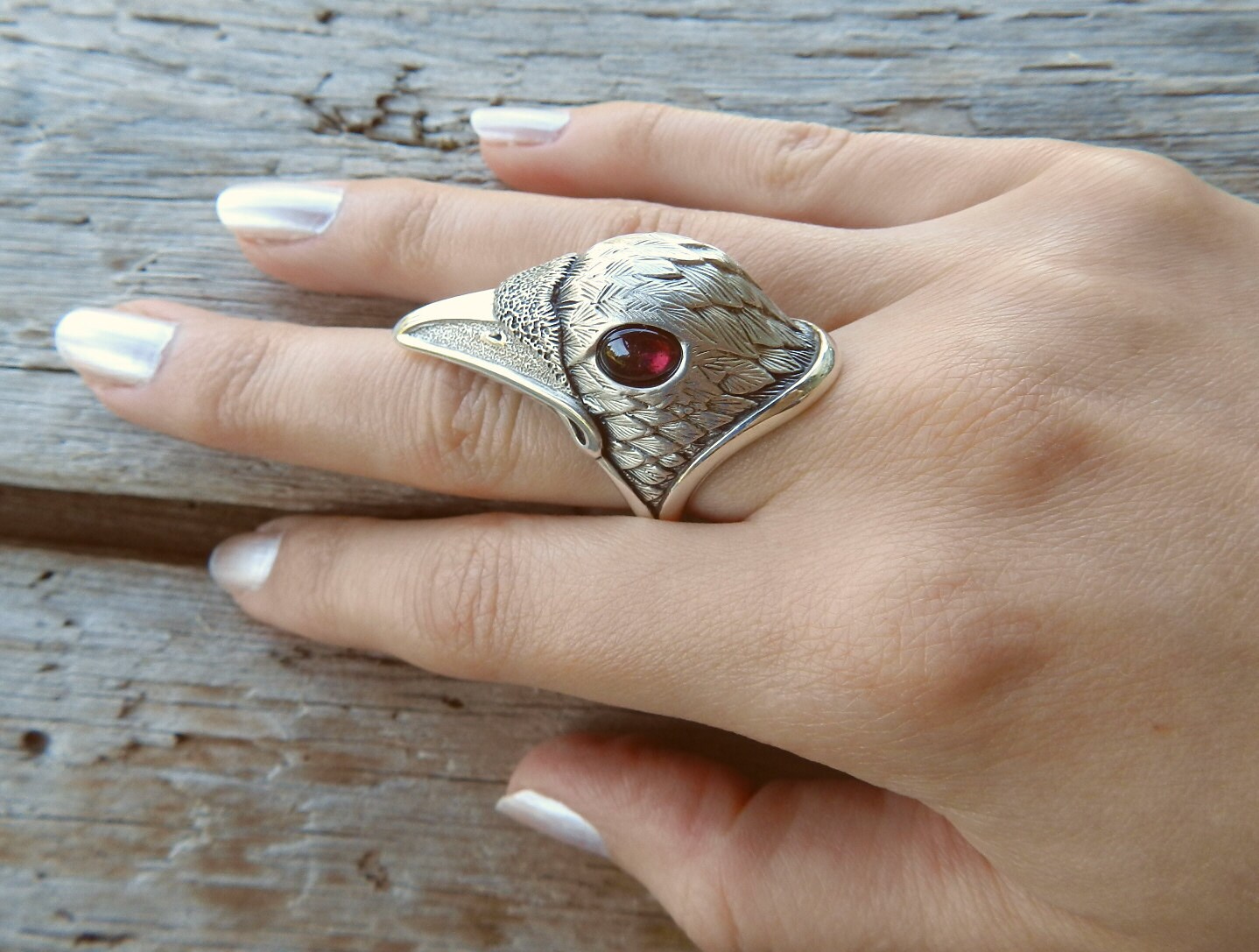 White Spirit Raven Ring - Etsy