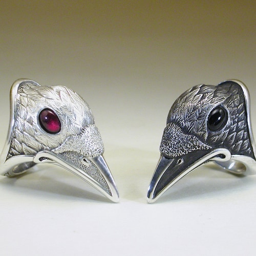 Raven Ring and Pendant SET in Sterling Silver With Genuine | Etsy