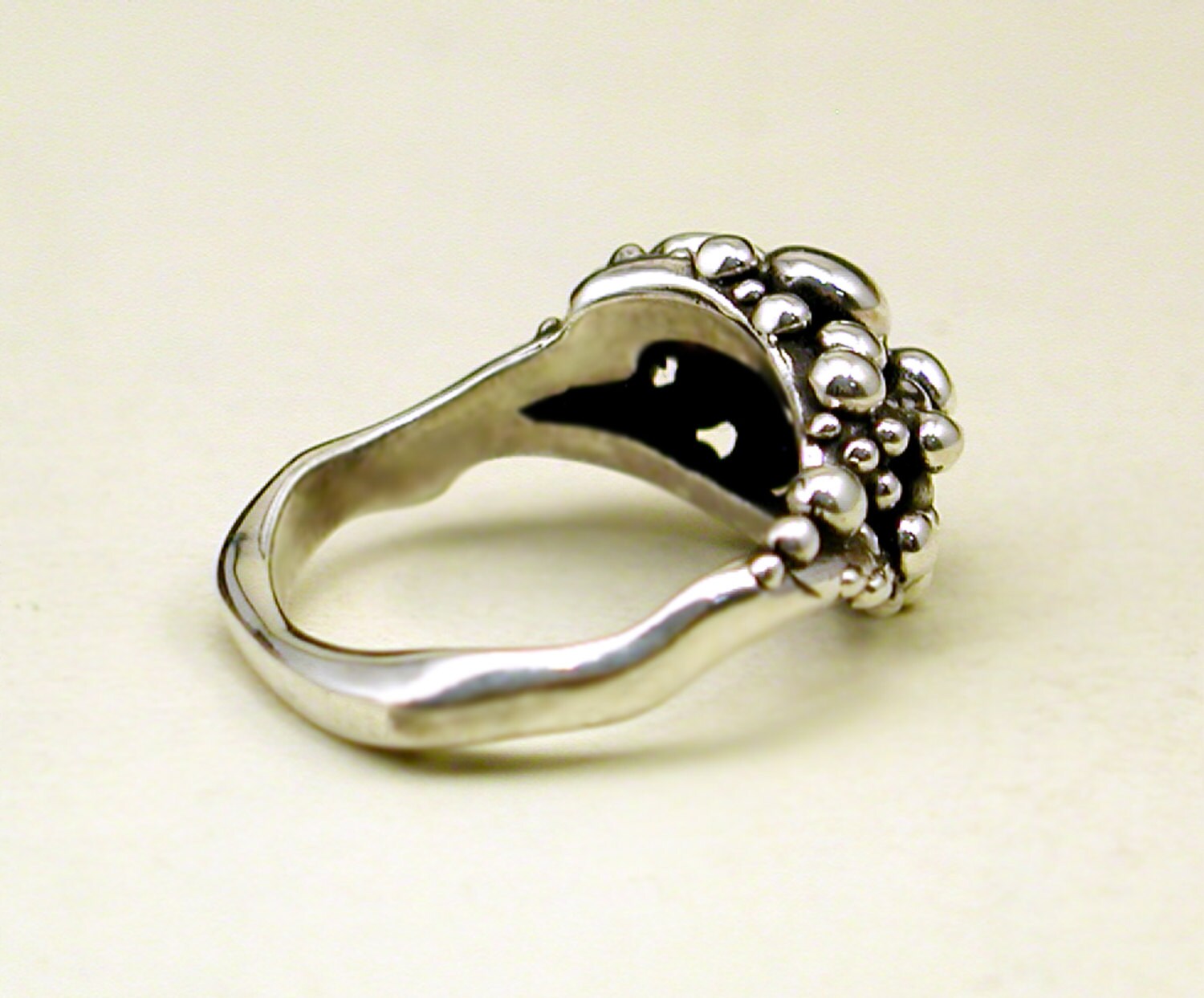 Silver Bubble Ring With Genuine Blue Topaz Setting Solid - Etsy