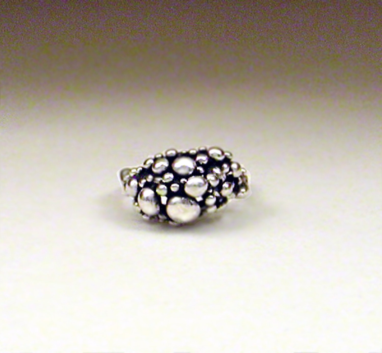 Sterling Silver Raindrop Ring Silver Bubble Ring Sea Foam - Etsy