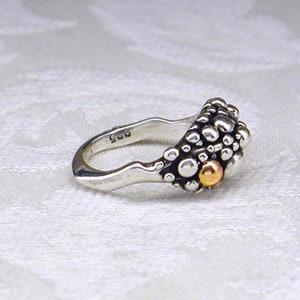 Gold Dot Silver Shot Ring! Solid Sterling Silver 925, With Solid 14K ...