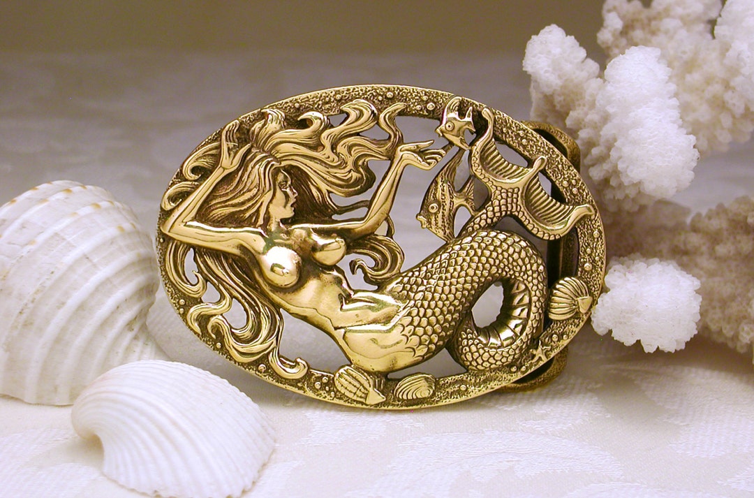 Mermaid, Belt Buckle, Bronze, Jeweler's Bronze, Brass Men's Buckle ...