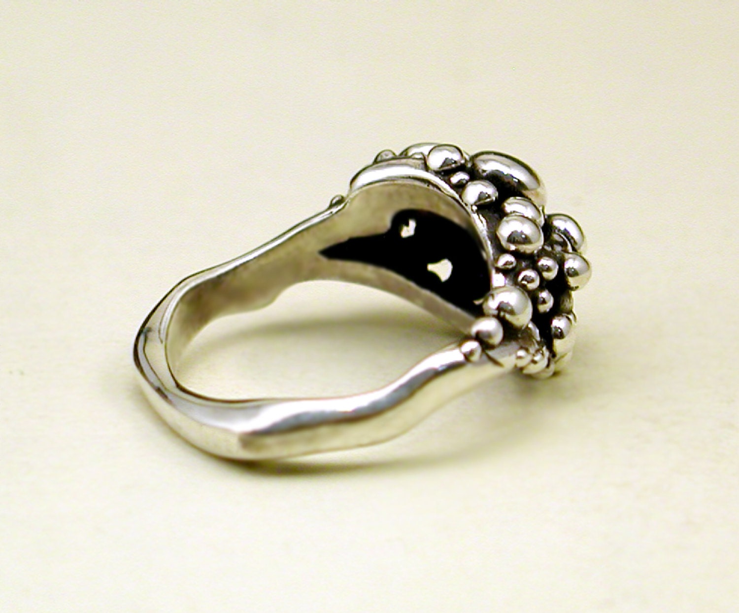 Sterling Silver Bubble Ring Set With Amethyst - Etsy