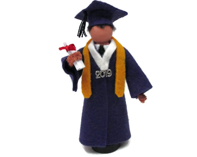Graduation Ornament - Boy, Your Color Choice, High School Diploma ...