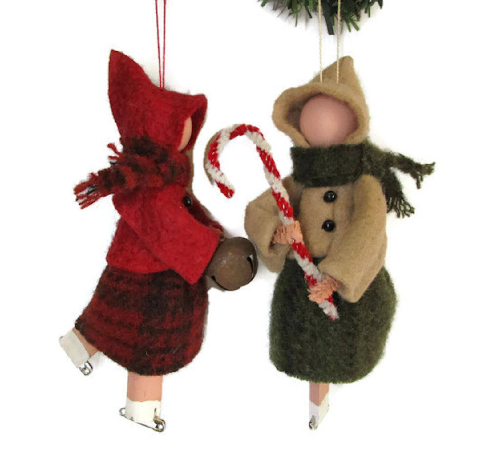 Skating Lady Clothespin Ornament, Ice Skater Peg Doll, Christmas Decor ...