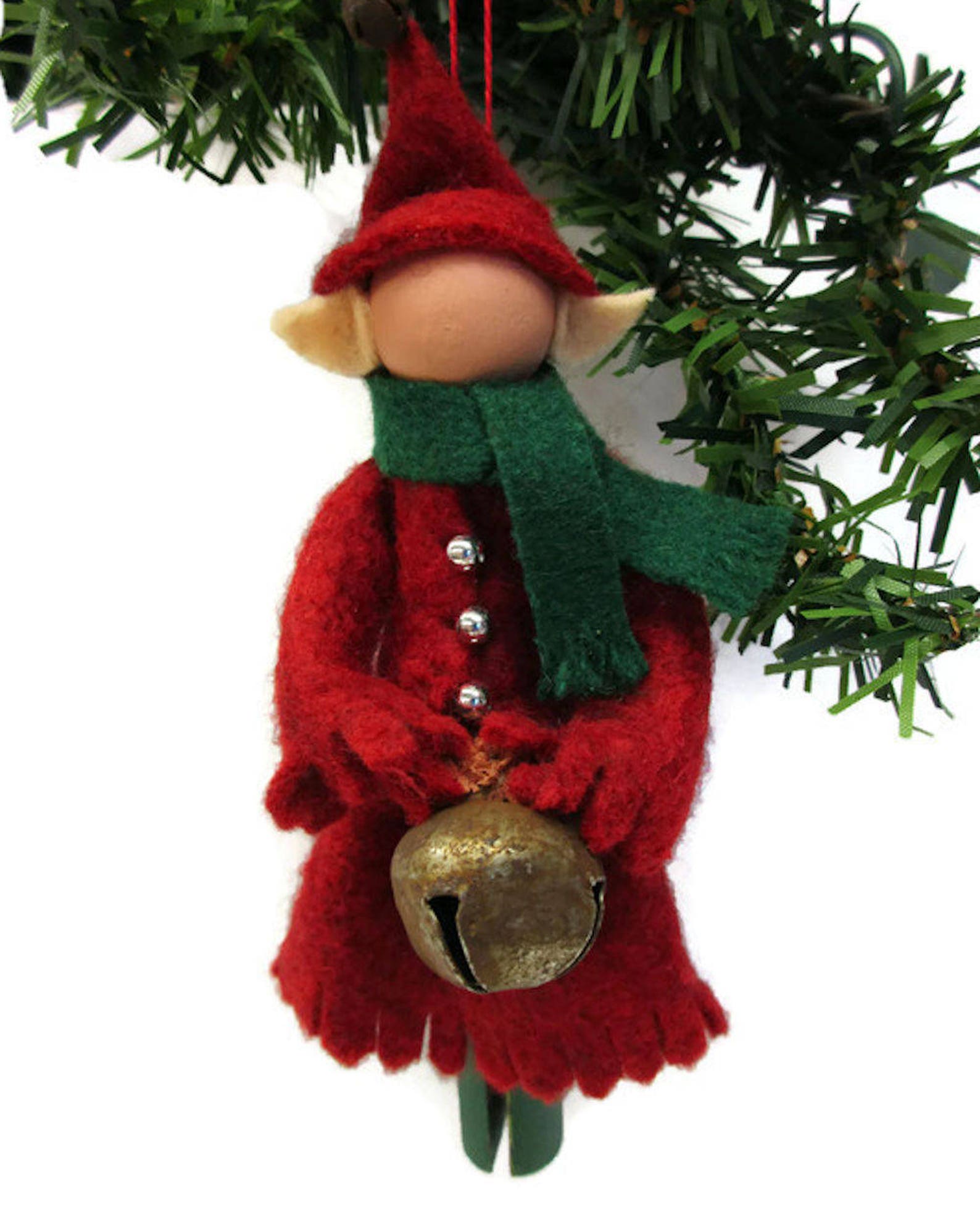 Girl Elf Christmas Ornament Red Clothespin Ornament Elf | Etsy