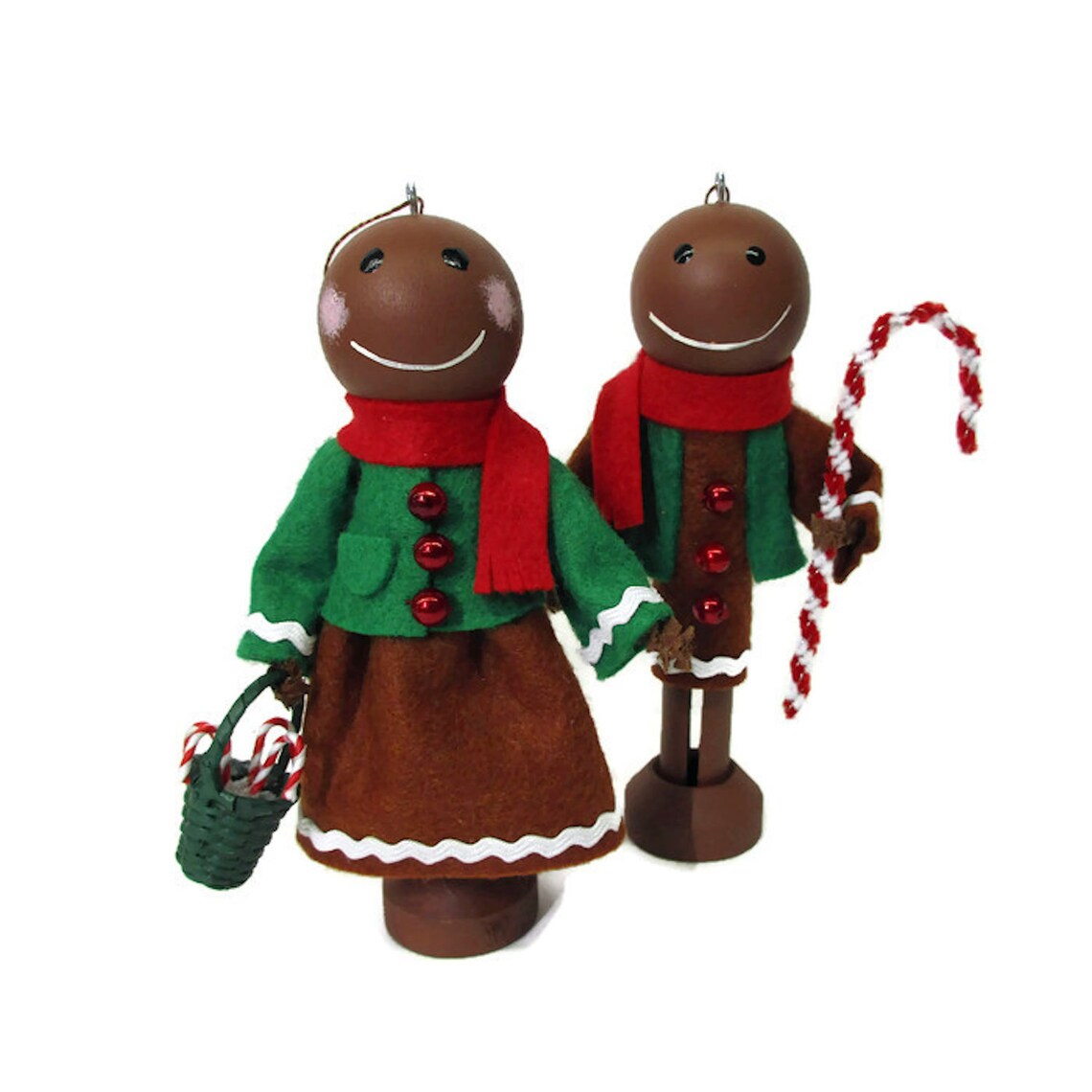 Gingerbread Man Clothespin Ornament, Peg Doll, Christmas Ornament ...