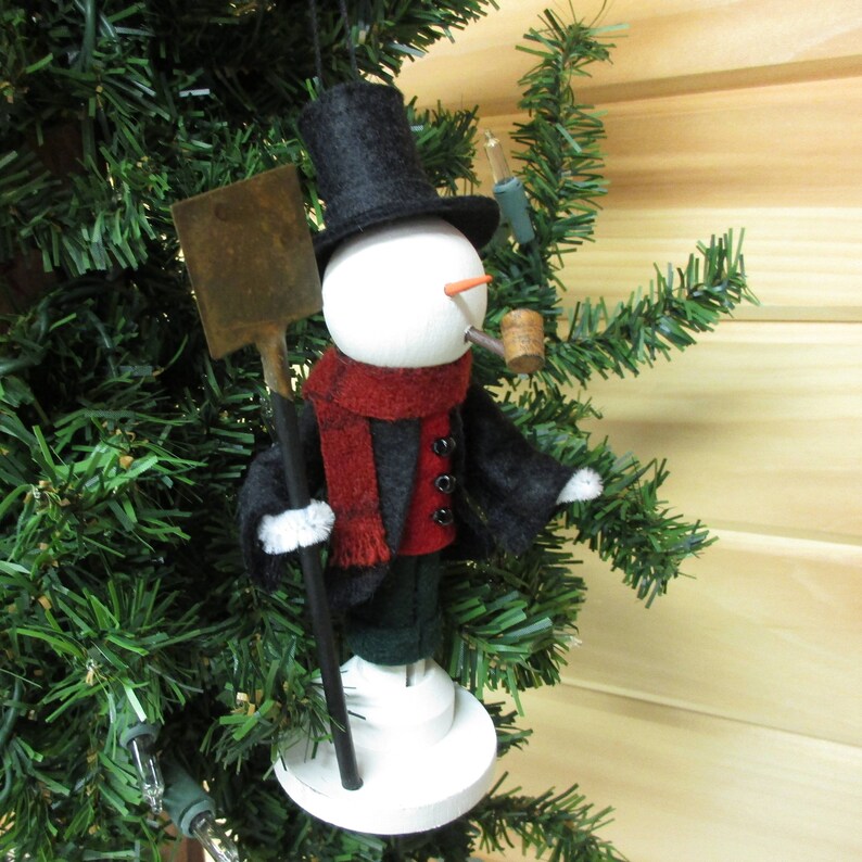 Snowman with Pipe Clothespin Ornament Snowman Ornament | Etsy