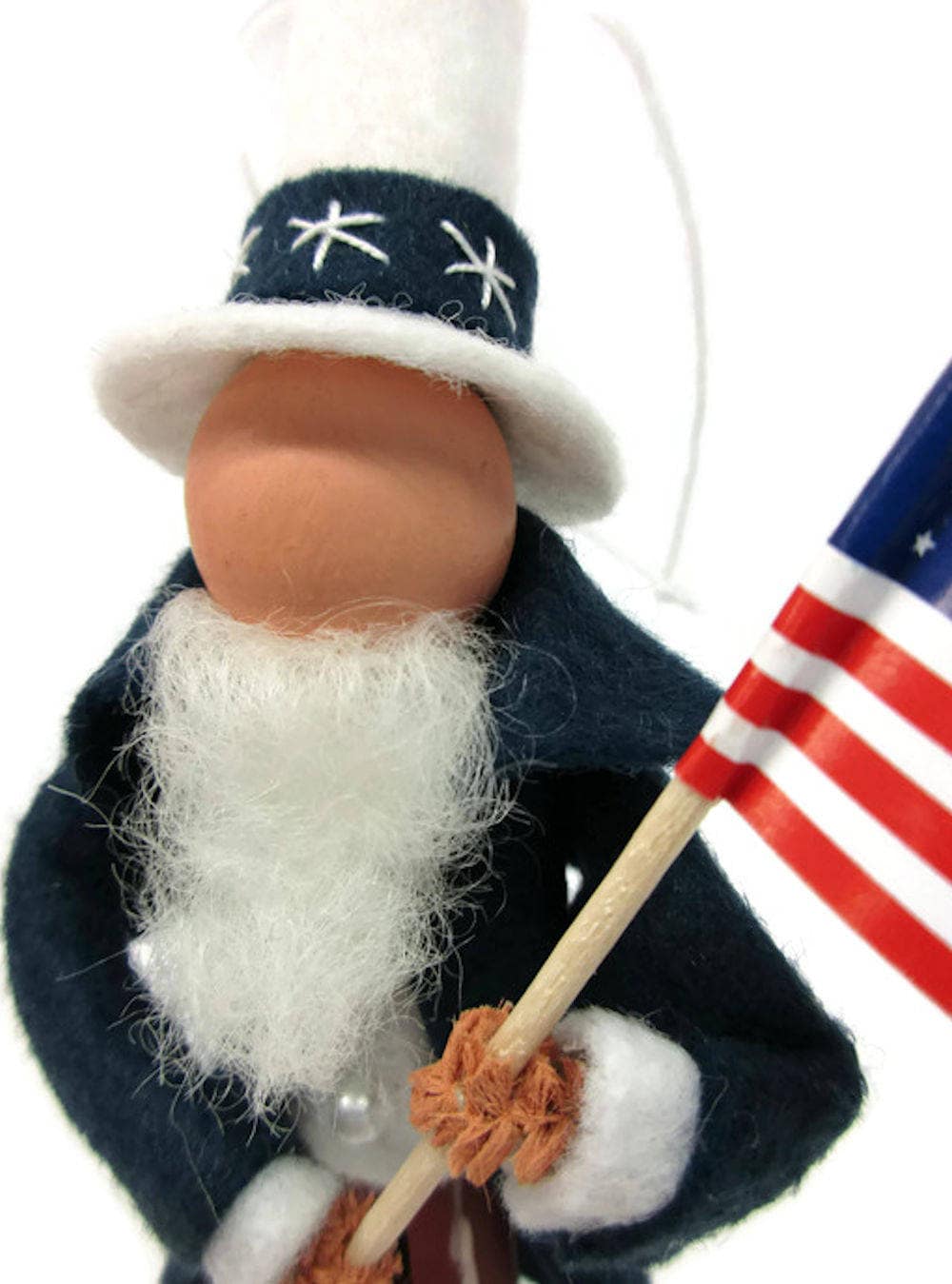 Uncle Sam Ornament, Clothespin, Wool Felt, Patriotic Ornament, Peg Doll ...