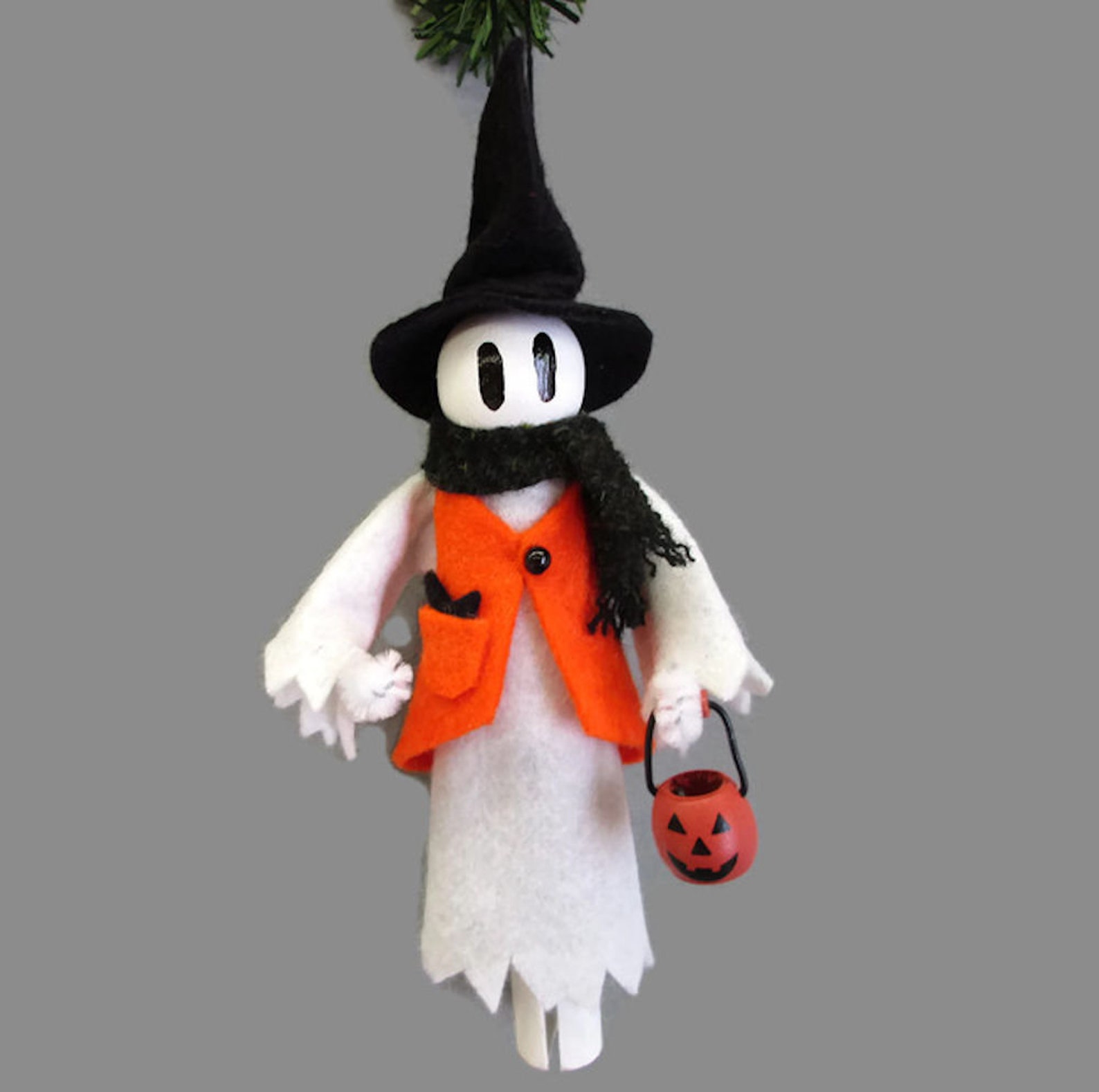 Halloween Ghost Clothespin Ornament, Trick or Treat Ghost, Peg Doll ...