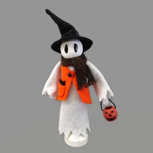 Halloween Ghost Clothespin Ornament, Trick or Treat Ghost, Peg Doll ...