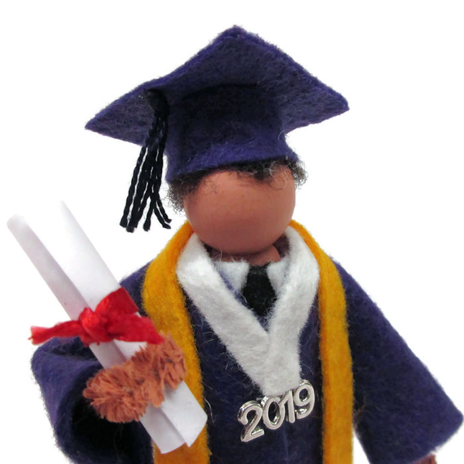 Graduation Ornament - Boy, Your Color Choice, High School Diploma ...