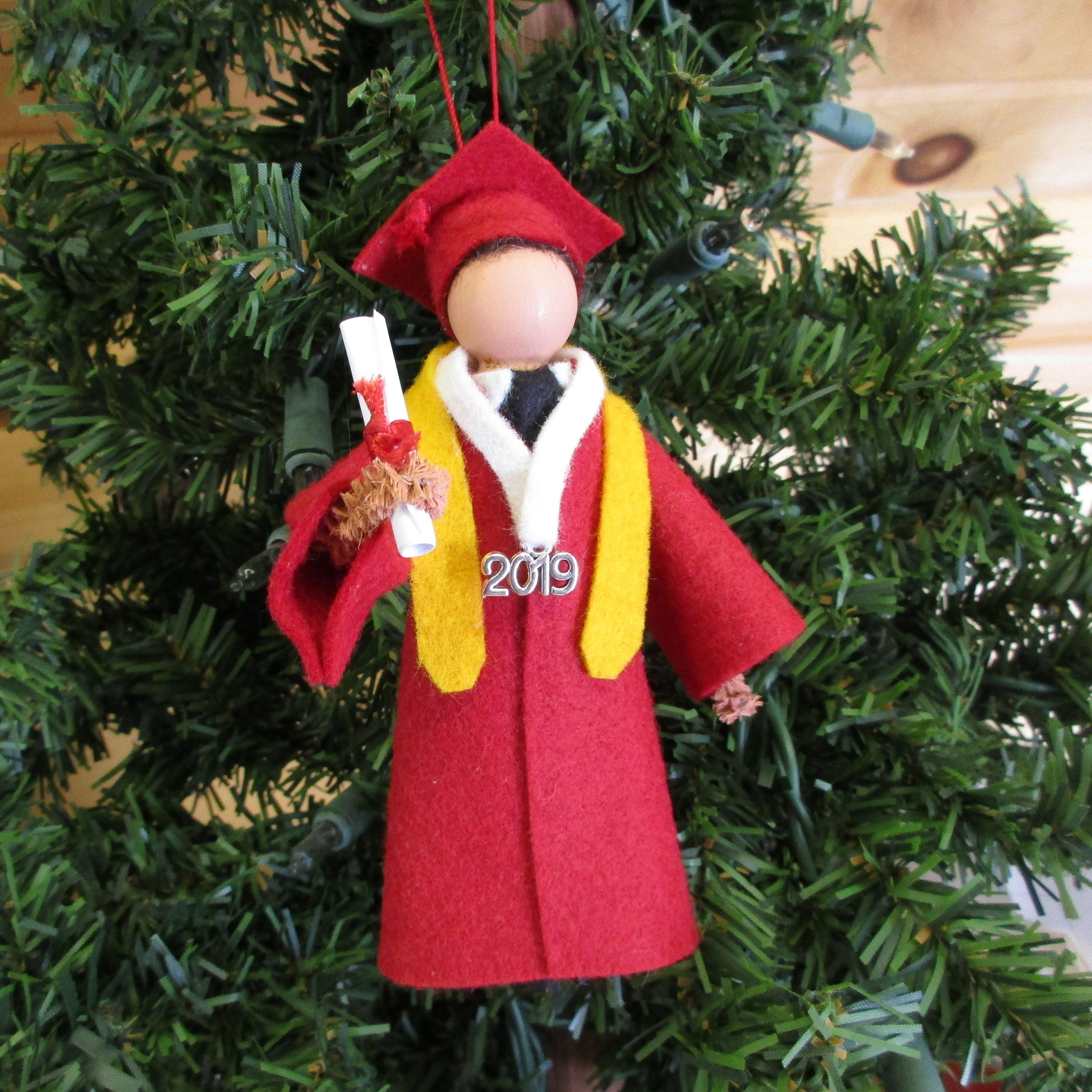 Graduation Ornament - Boy, Your Color Choice, High School Diploma ...