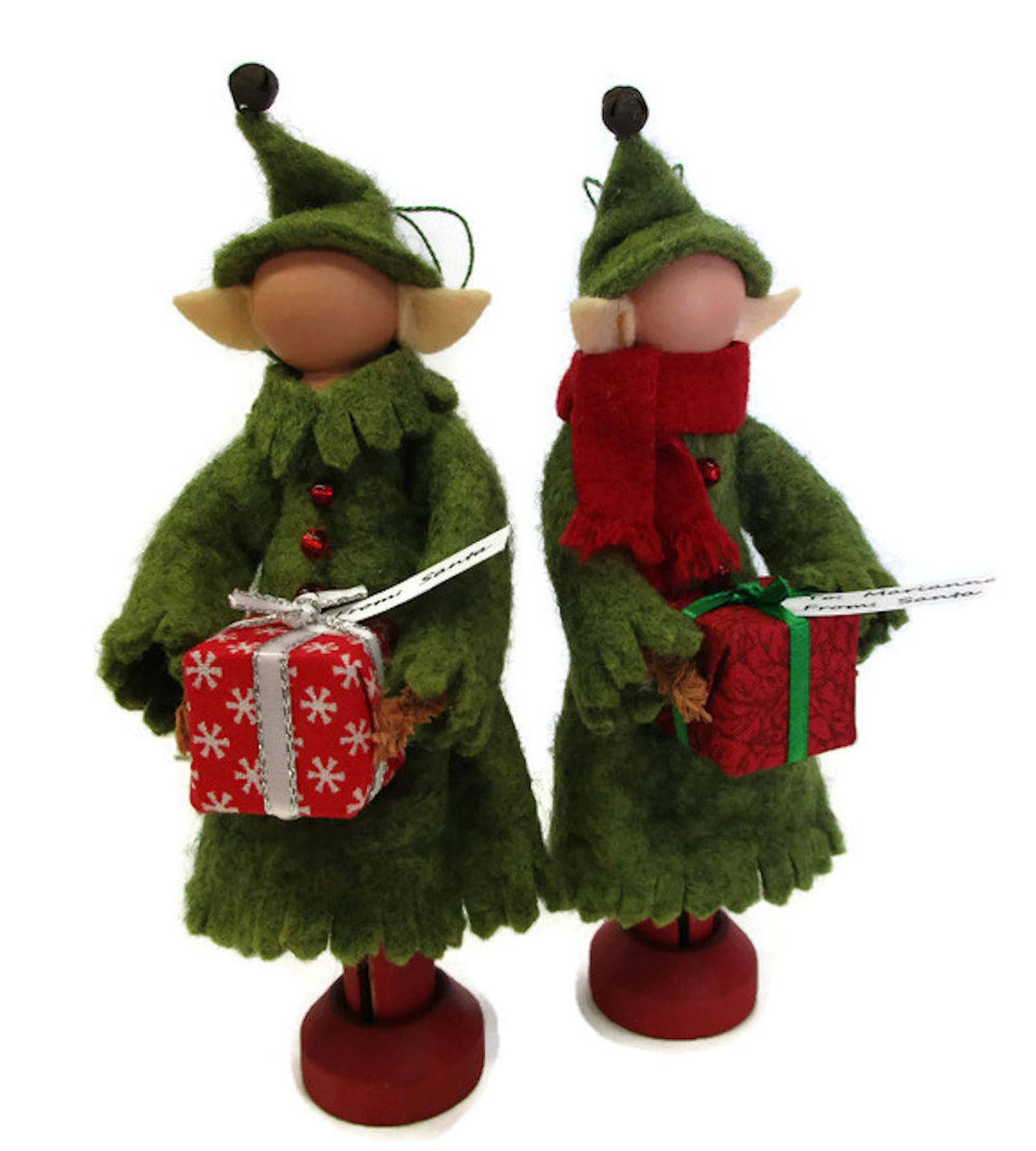 Personalized Elf Girl Christmas Ornament, Elf Girl With Gift ...