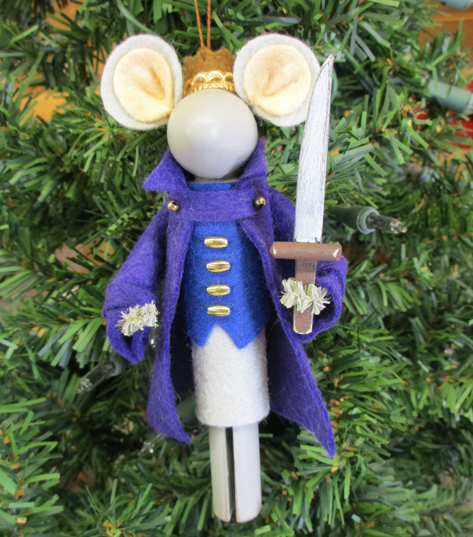 Mouse King Christmas Ornament, Clothespin Ornament, Nutcracker Ballet ...
