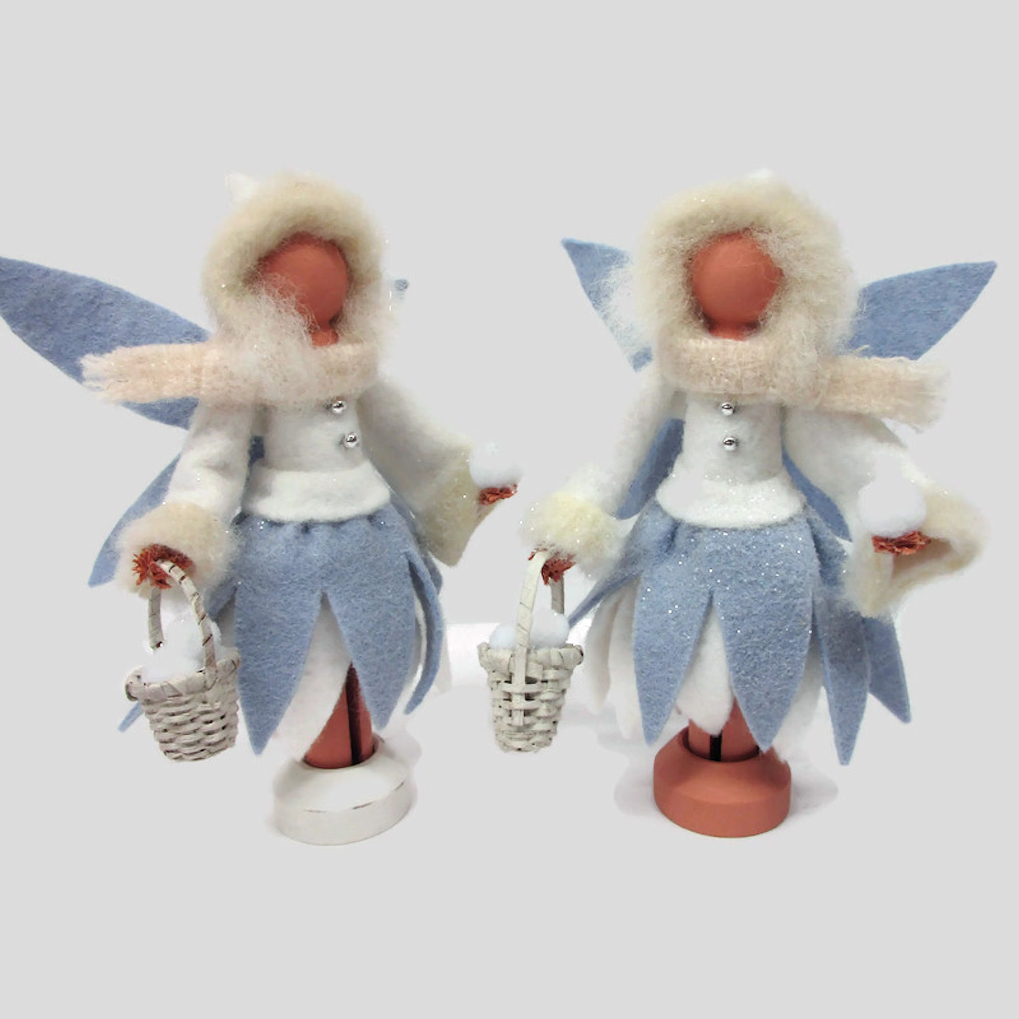 Snow Fairy Christmas Ornament, Clothespin Doll, Winter Fairy Peg Doll ...