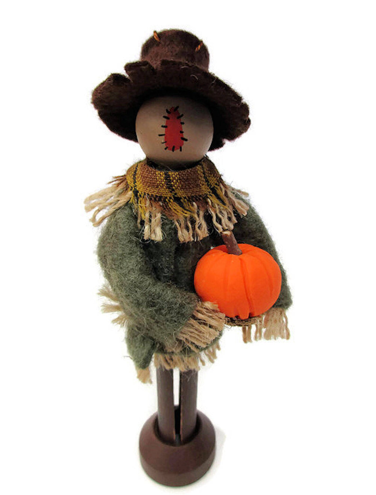 Scarecrow Clothespin Ornament - Burlap Scarecrow, Halloween Ornament ...