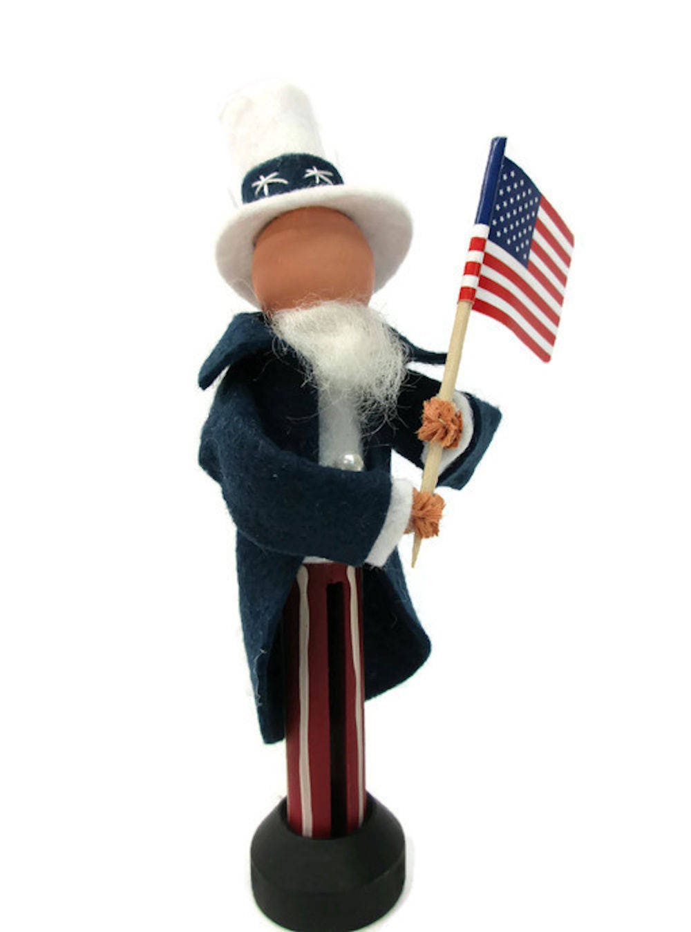 Uncle Sam Ornament, Clothespin, Wool Felt, Patriotic Ornament, Peg Doll ...