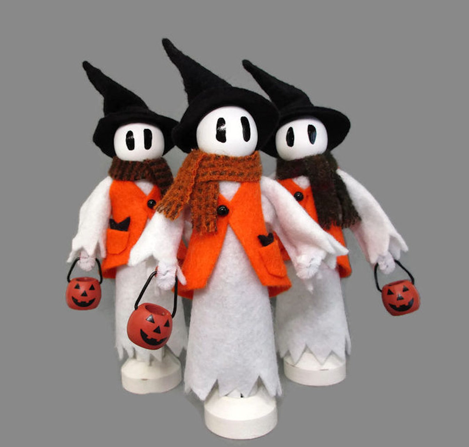 Halloween Ghost Clothespin Ornament, Trick or Treat Ghost, Peg Doll ...