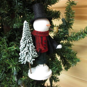 Snowman With Pipe, Clothespin Ornament, Christmas Peg Doll - Etsy