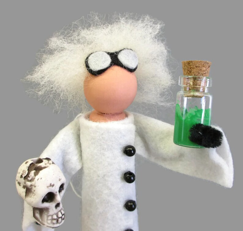 Mad Scientist Ornament Clothespin Doll Halloween Decor - Etsy