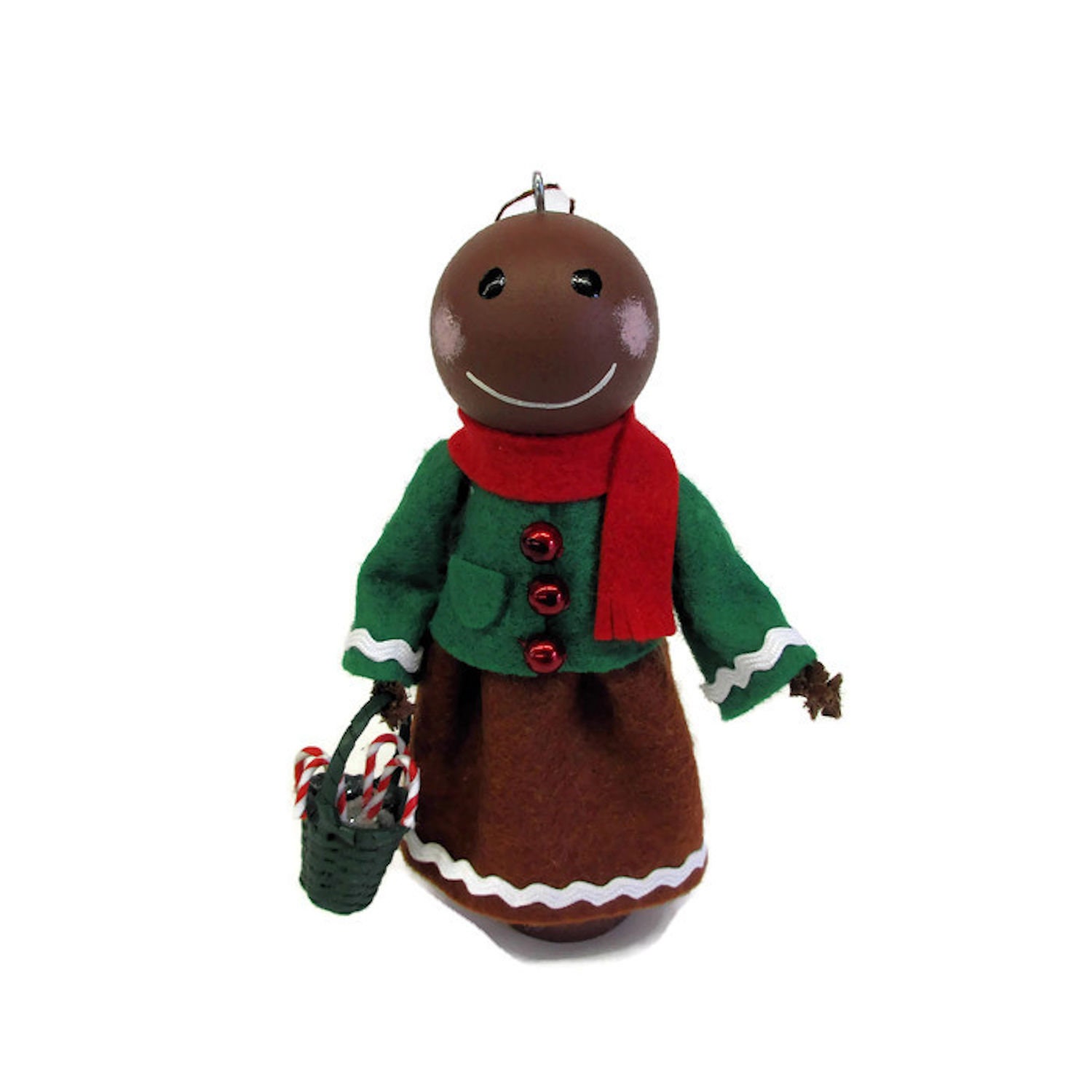 Gingerbread Lady Clothespin Ornament, Peg Doll, Christmas Ornament ...