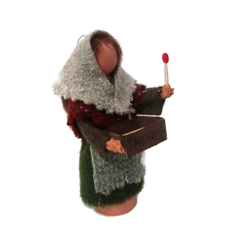 Little Match Girl Clothespin Ornament, Matchstick Girl Peg Doll, Hans ...