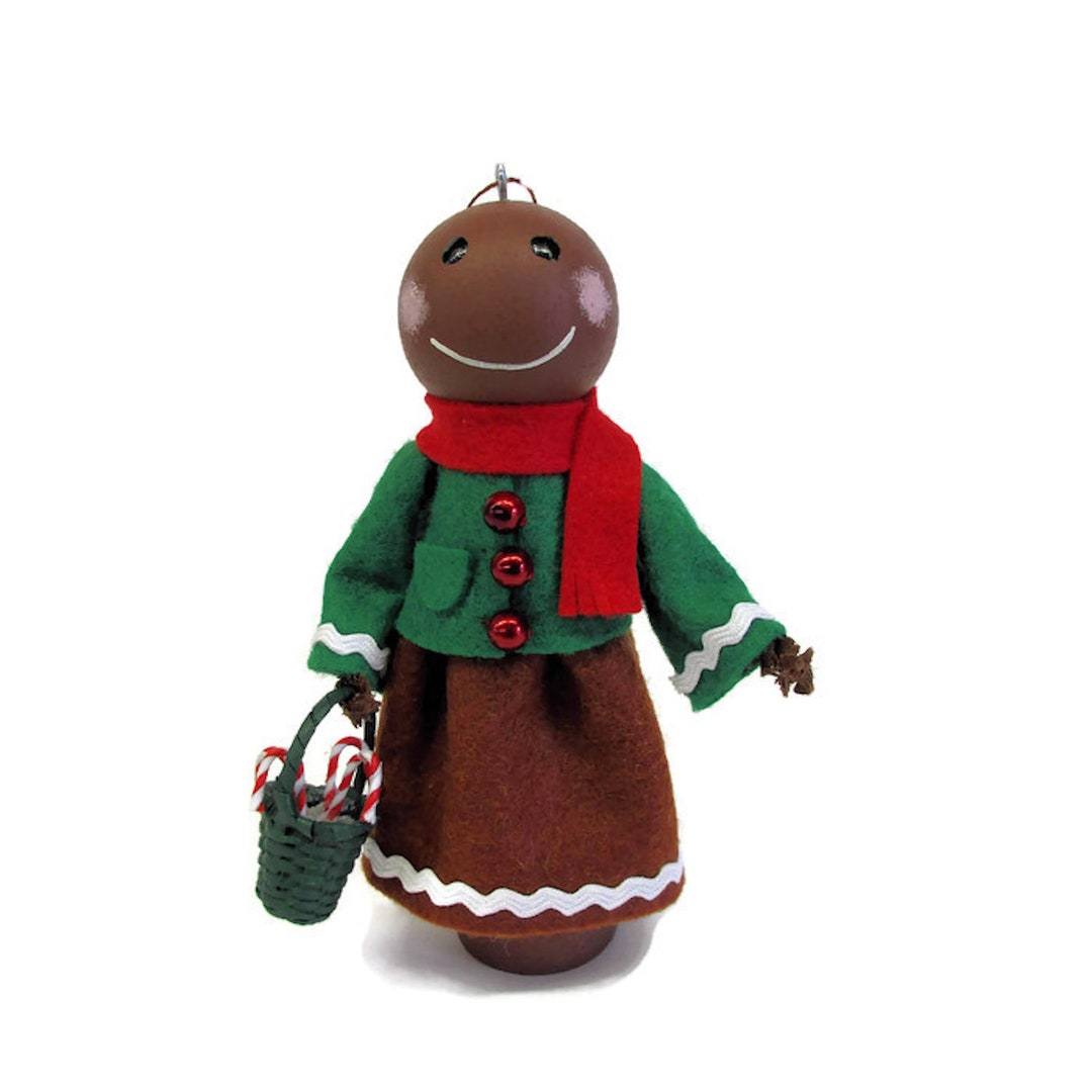 Gingerbread Lady Clothespin Ornament, Peg Doll, Christmas Ornament ...