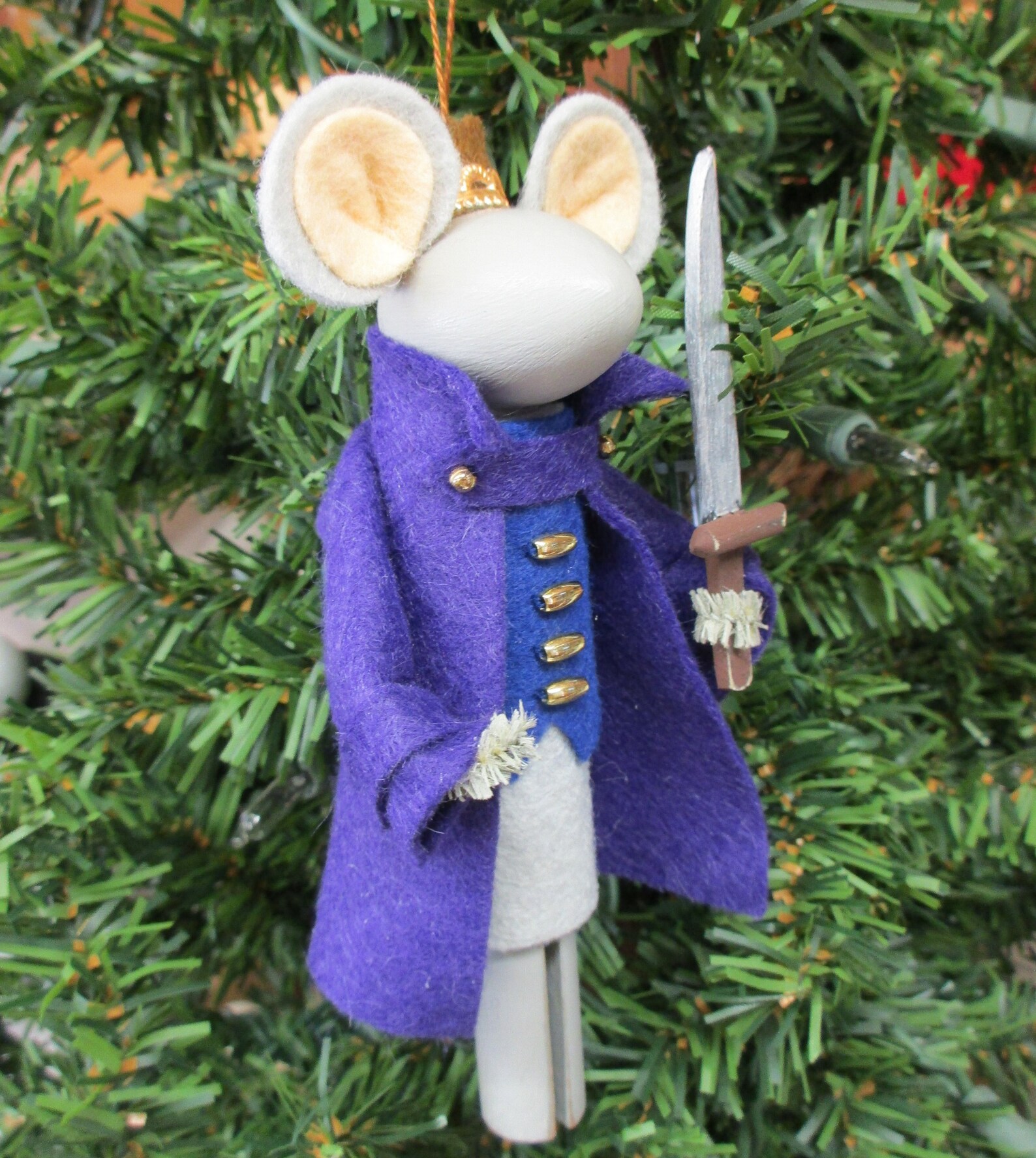 Mouse King Christmas Ornament, Clothespin Ornament, Nutcracker Ballet ...