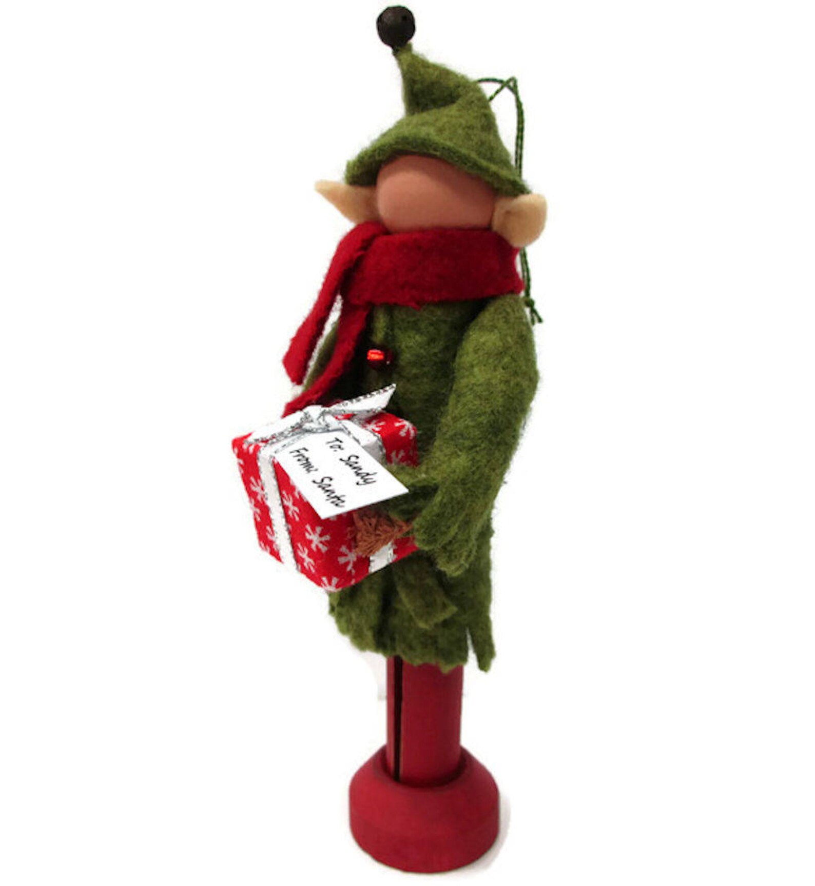 Personalized Elf Christmas Ornament Elf With Gift - Etsy