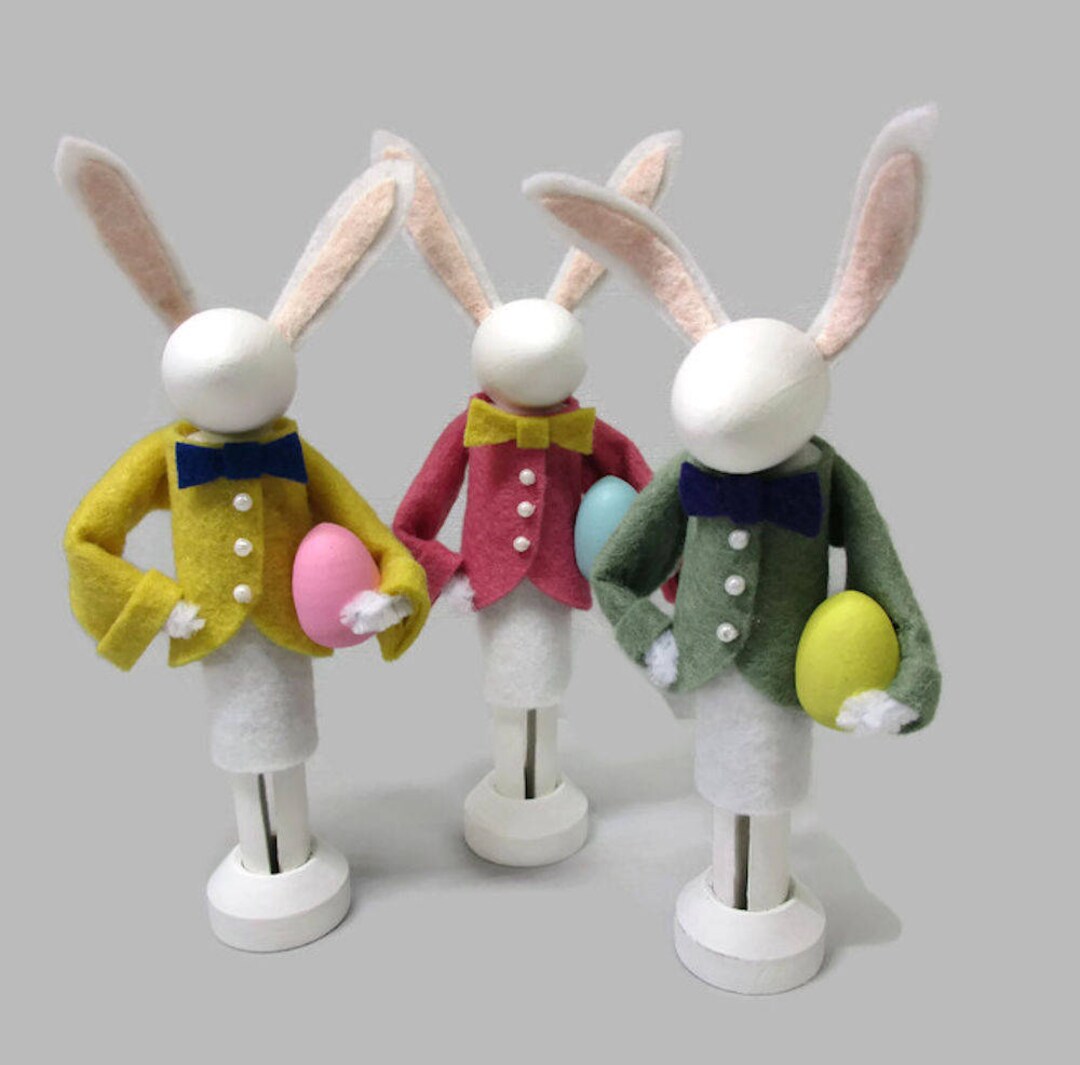 Easter Bunny Clothespin Ornament or Peg Doll, Easter Rabbit, Peter ...