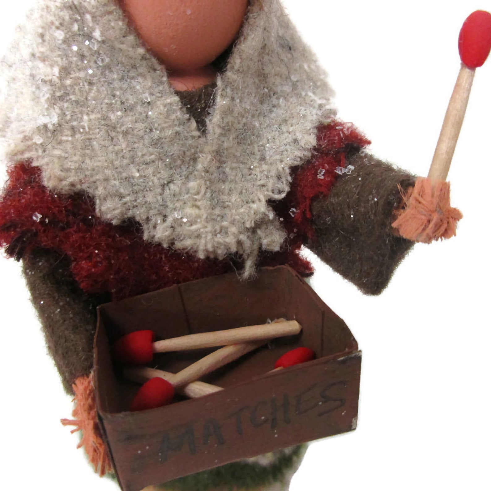 Little Match Girl Clothespin Ornament, Matchstick Girl Peg Doll, Hans ...