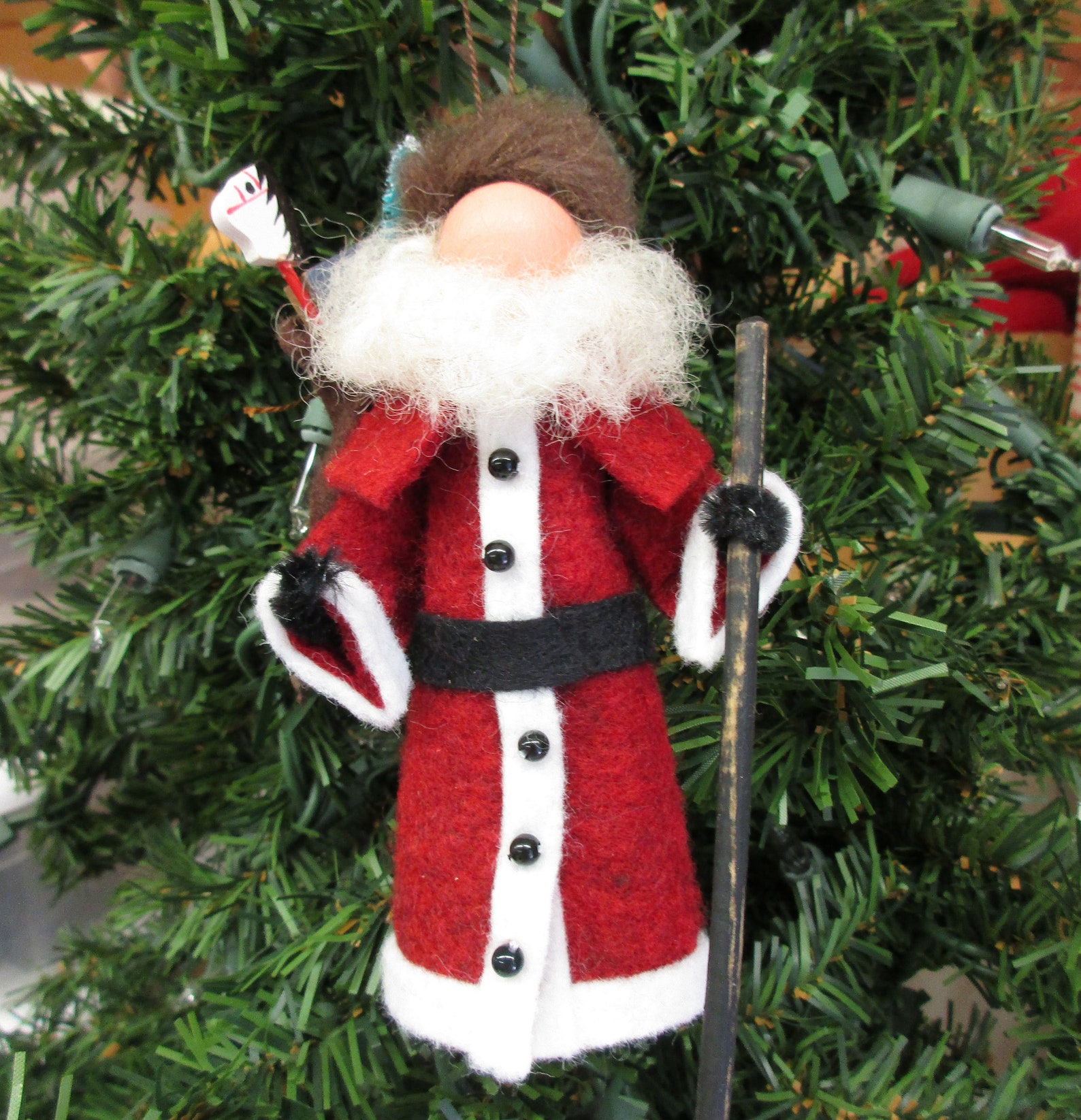 Early American Santa Claus Ornament, Clothespin Ornament, Kriss Kringle ...