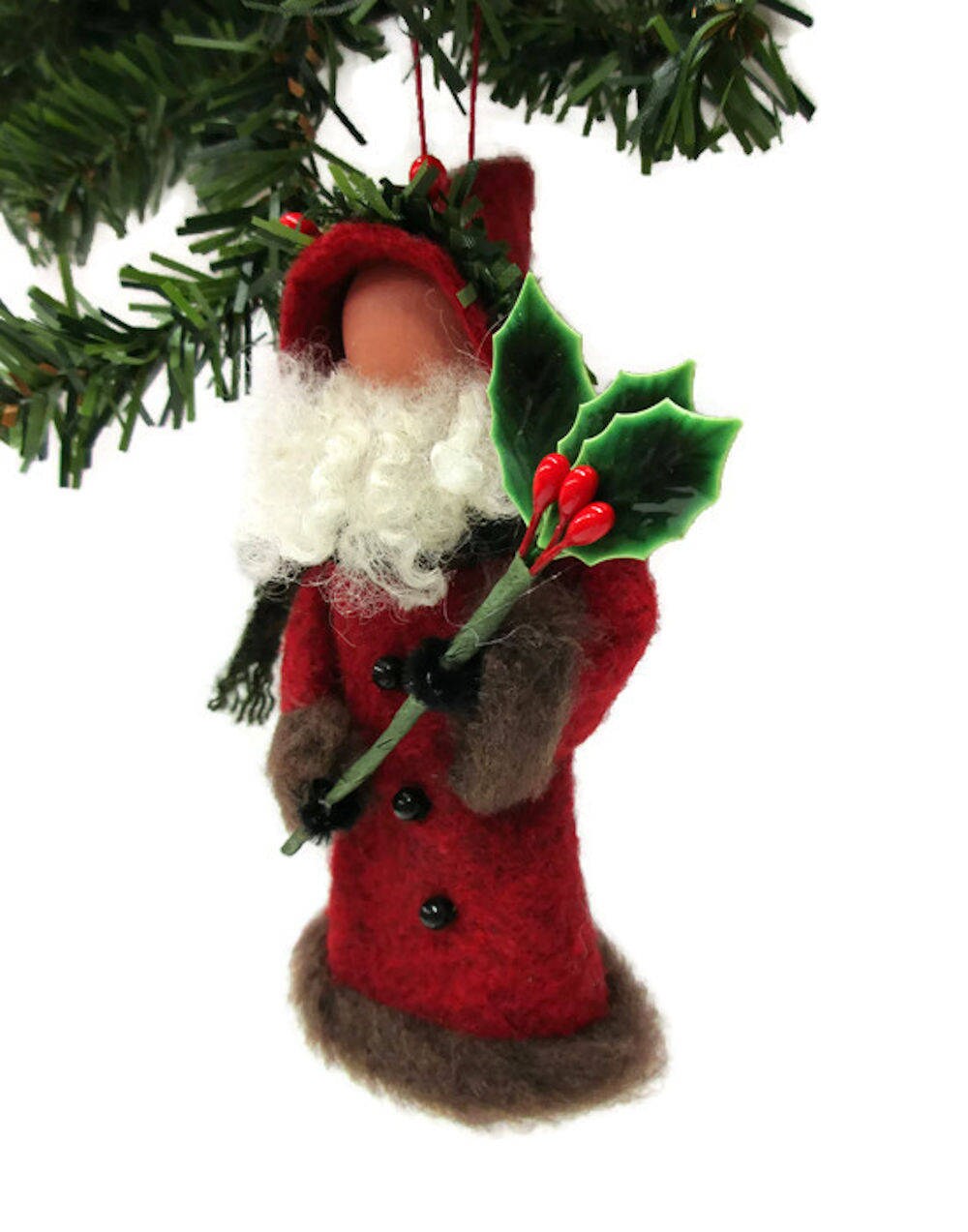 Woodland Santa Claus Clothespin Ornament, Christmas Ornament, Peg Doll ...