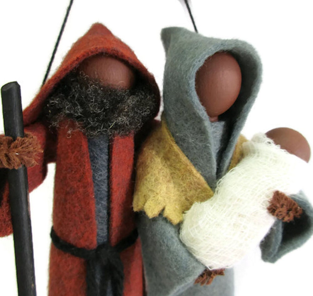 Nativity Christmas Ornament - Jesus, Mary and Joseph, Clothespin ...