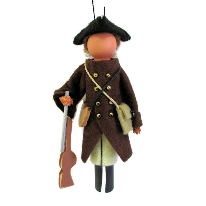 Colonial Militiaman Clothespin Ornament, Continental Army, Minute Man ...