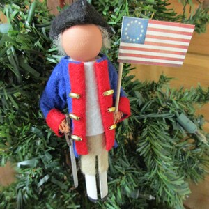 Patriotic Soldier Clothespin Ornament, Independence Day, Peg Doll ...