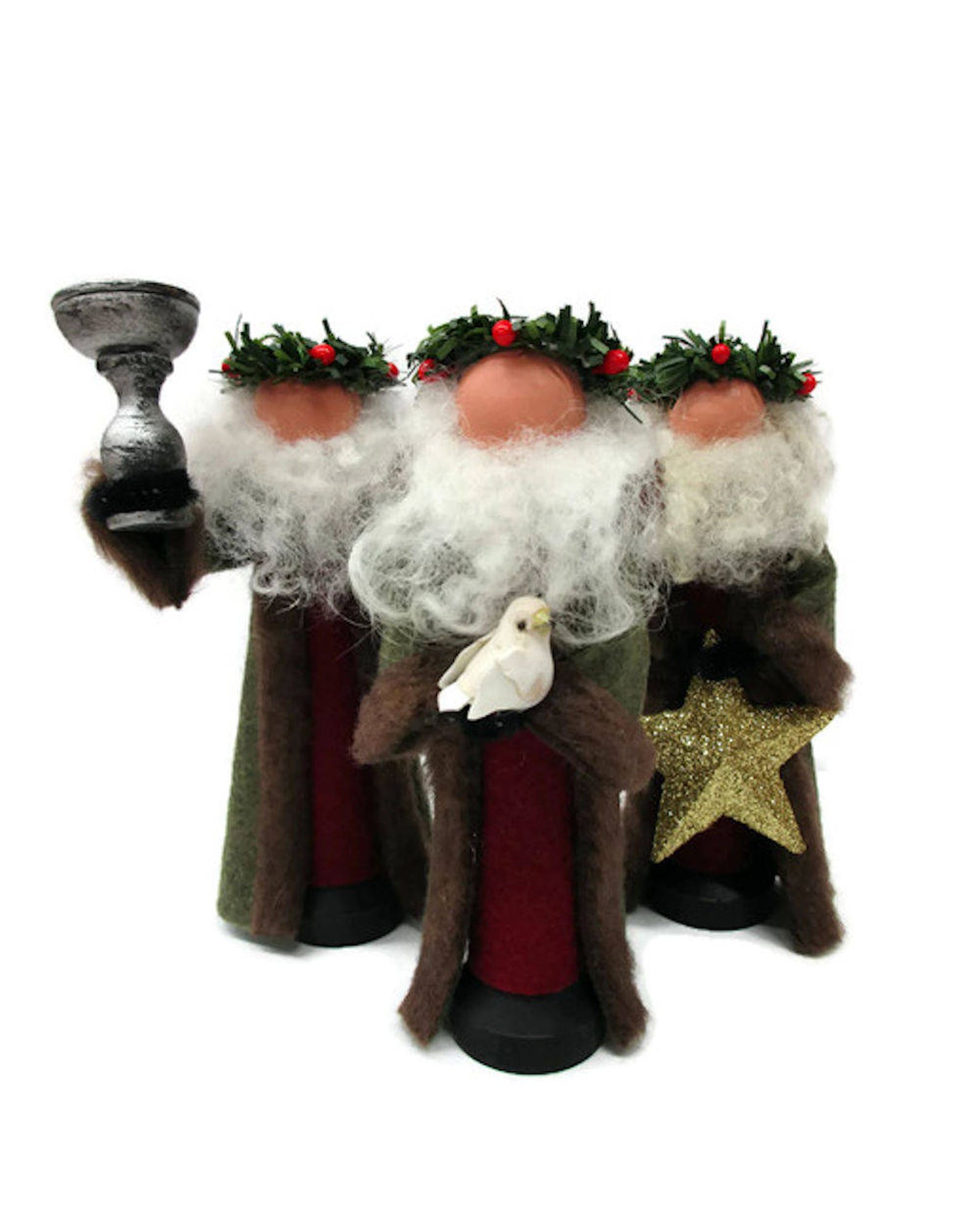 Father Christmas Clothespin Ornament, Santa Claus, Christmas Ornament ...