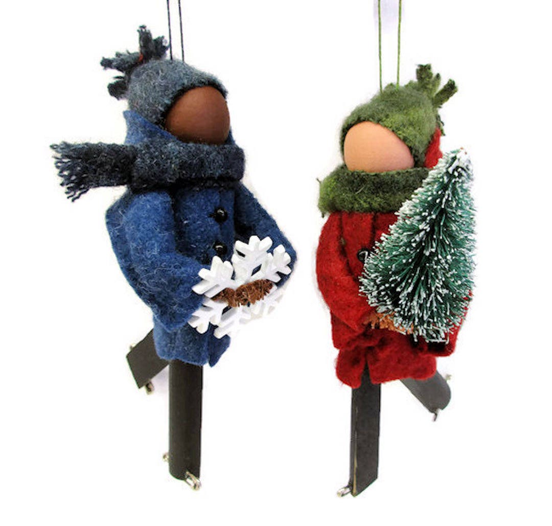 Gentleman Ice Skater Clothespin Ornament, Skating Peg Doll, Christmas ...