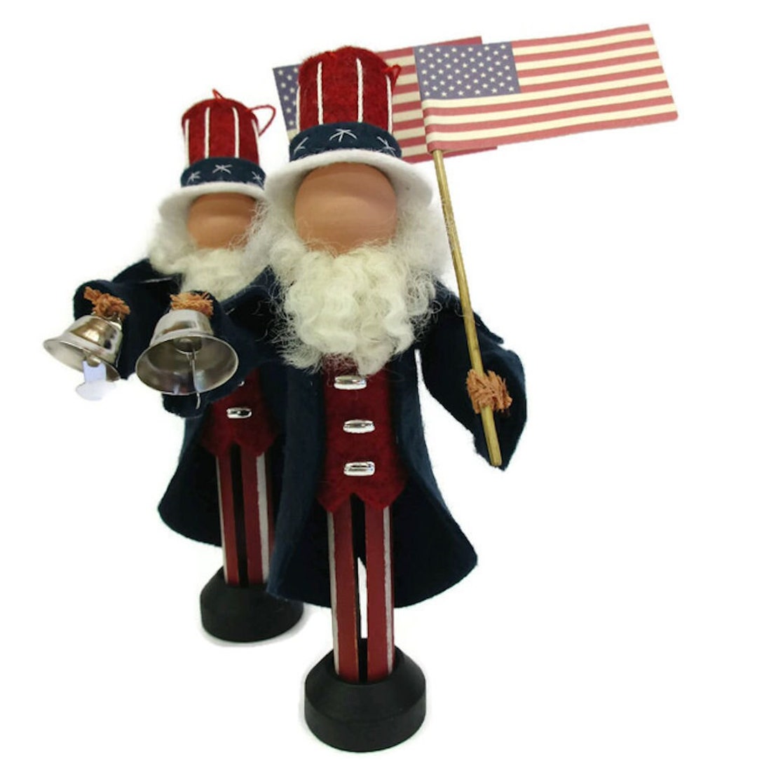 Uncle Sam Ornament, Formal Uncle Sam, Clothespin Ornament, Patriotic ...