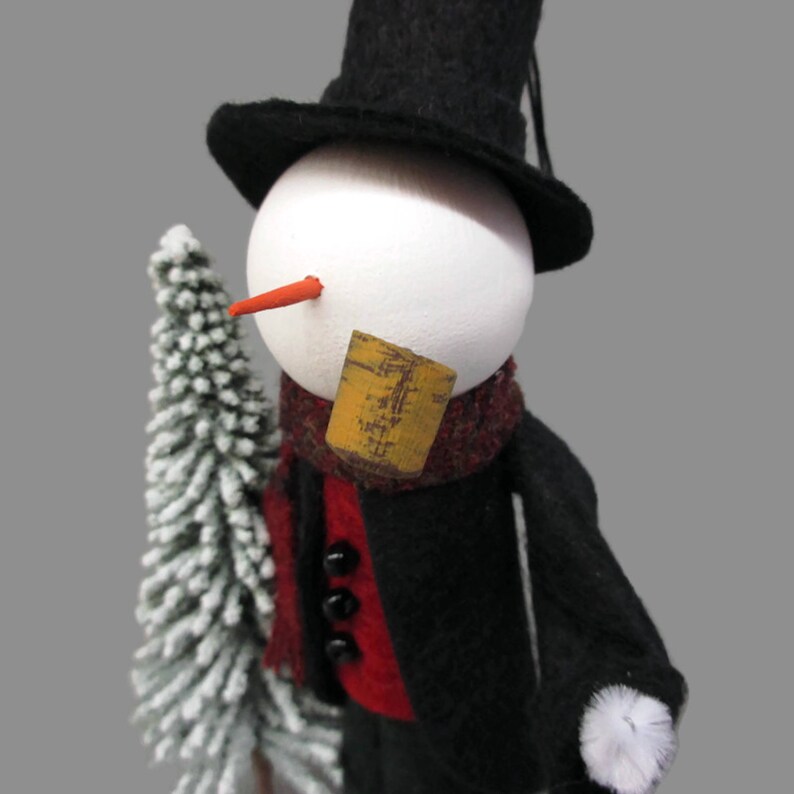 Snowman With Pipe, Clothespin Ornament, Christmas Peg Doll - Etsy