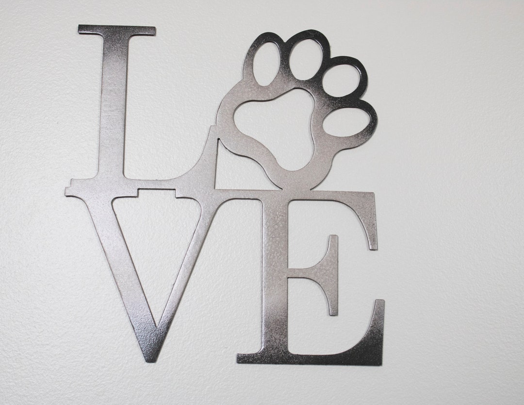 Metal Dog Love Sign, Dog Lovers Metal Wall Art, Metal Dog Home Decor ...