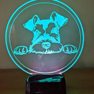Miniature Schnauzer Acrylic LED Light, Dog Sign, Dog Light, Breed, Dog ...