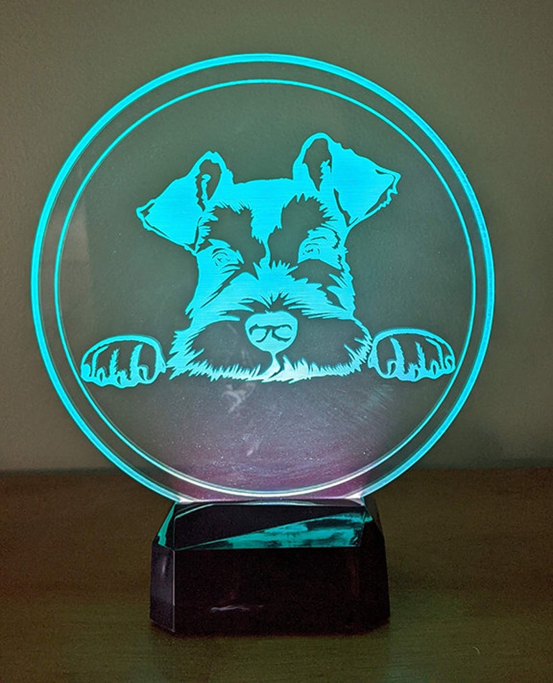 Miniature Schnauzer Acrylic LED Light, Dog Sign, Dog Light, Breed, Dog ...