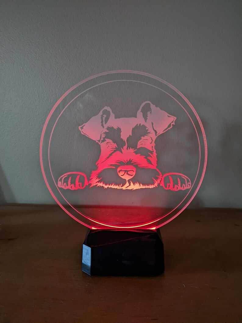 Miniature Schnauzer Acrylic LED Light, Dog Sign, Dog Light, Breed, Dog ...